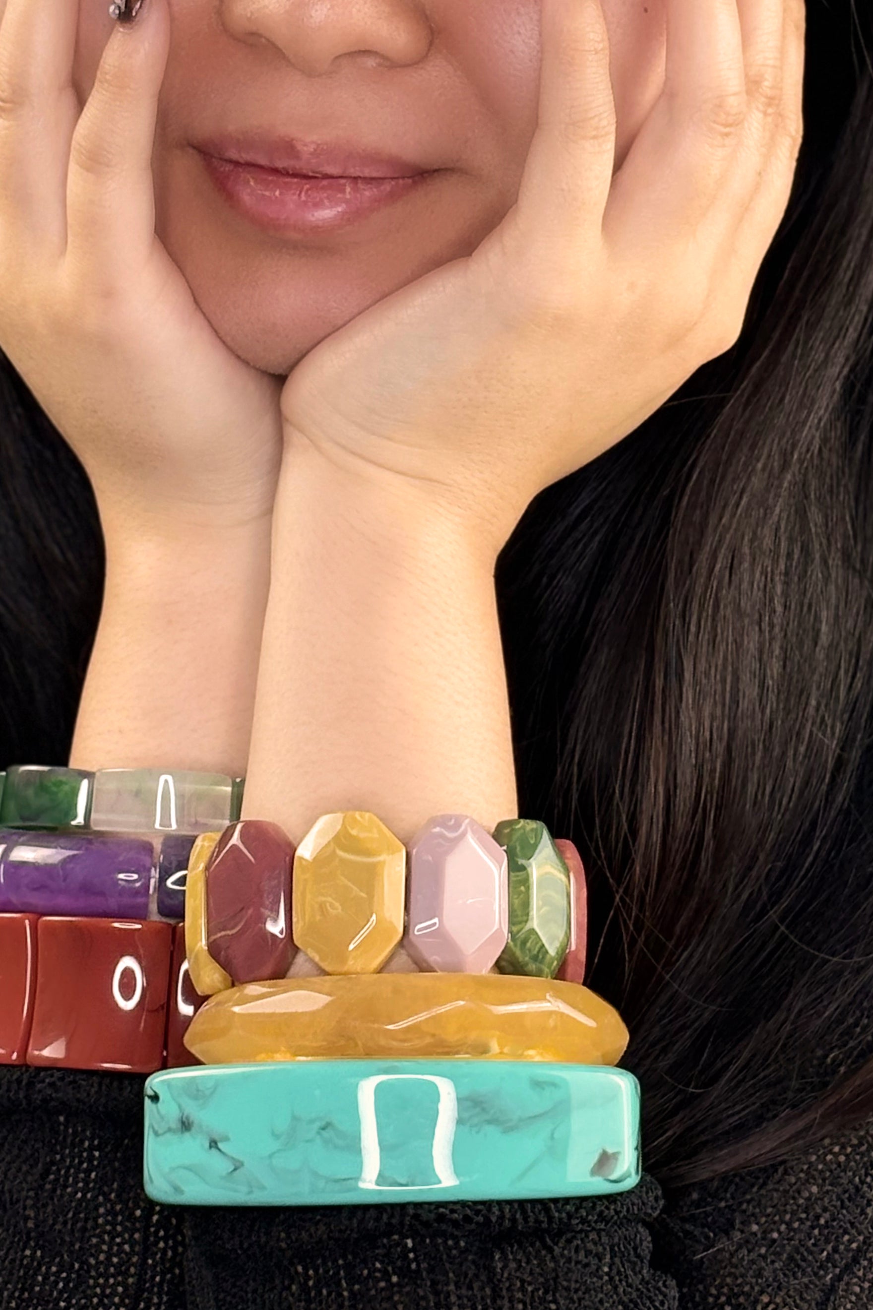 Resin Gather Bracelet – Colorblock Stretch Resin Jewelry – Everri